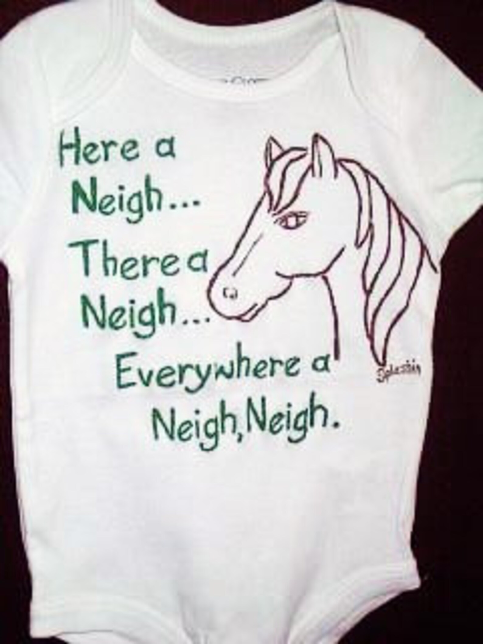 Horse Infant Bodysuit, Horse Says Neigh, Horse Lover, Horse Baby One ...