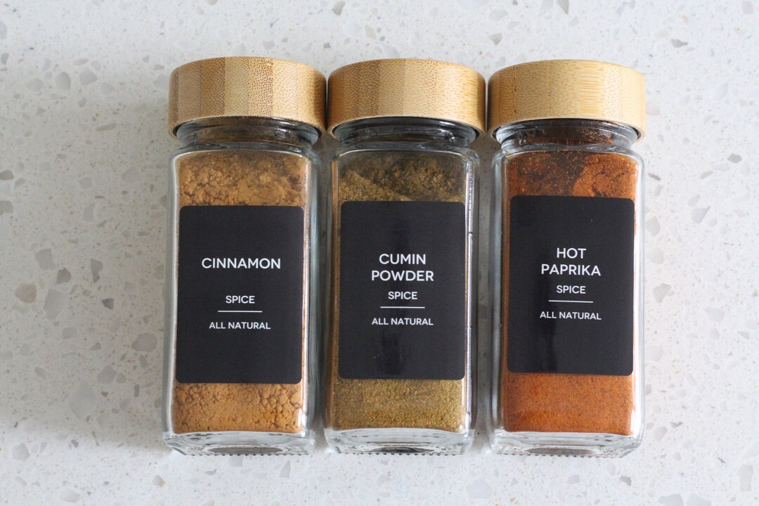 335 Minimalist Black Jar Labels, Stickers for Organizing Pantry ...