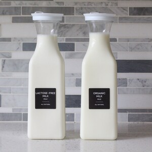 20 Minimalist Labels for Milk & Drinks, Dairy Labels for Refrigerator ...