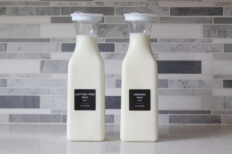 20 Minimalist Labels for Milk & Drinks, Dairy Labels for Refrigerator ...