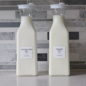 20 Minimalist Labels for Milk & Drinks, Dairy Labels for Refrigerator ...