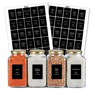 335 Minimalist Black Jar Labels, Stickers for Organizing Pantry ...