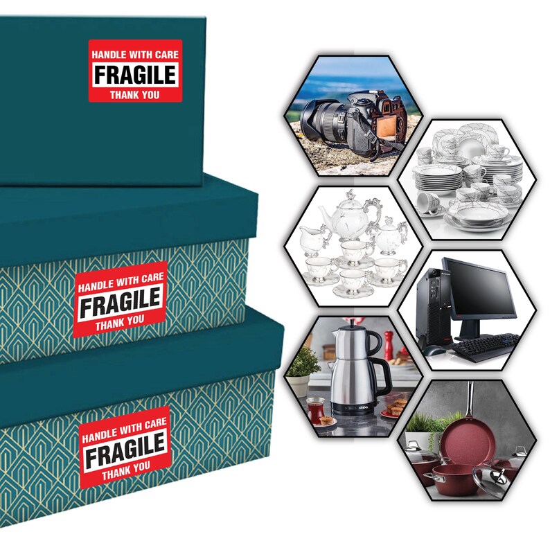 2x3 Inch Fragile Sticker 500 Pcs, Handle With Care Sticker, Labels for ...