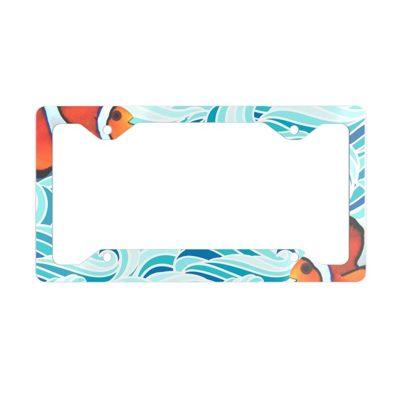 Clownfish Metal License Plate Frame, Gifts for Aquarium Hobbyists ...