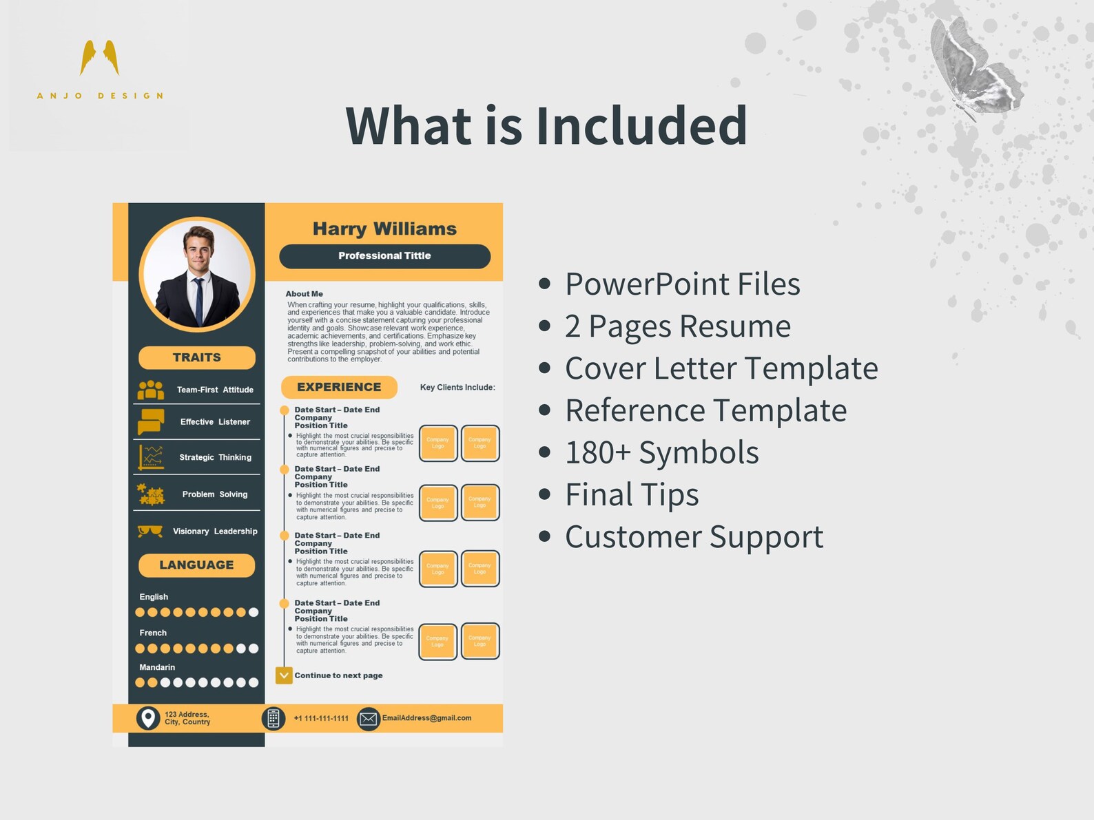 Modern Professional Resume Template With Powerpoint Resume Template ...
