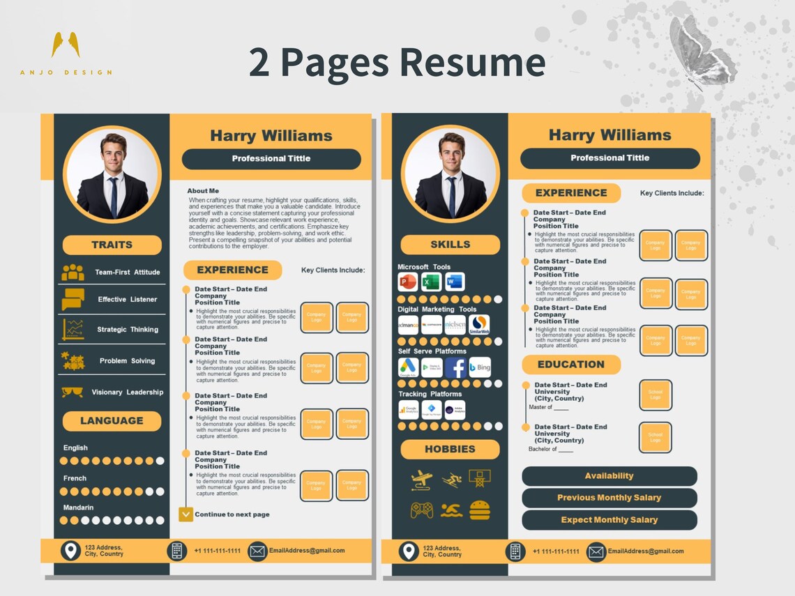 Modern Professional Resume Template With Powerpoint Resume Template ...