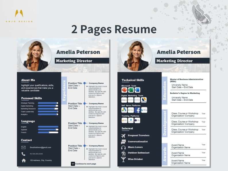 Modern Professional Resume Template With Powerpoint Resume Template ...