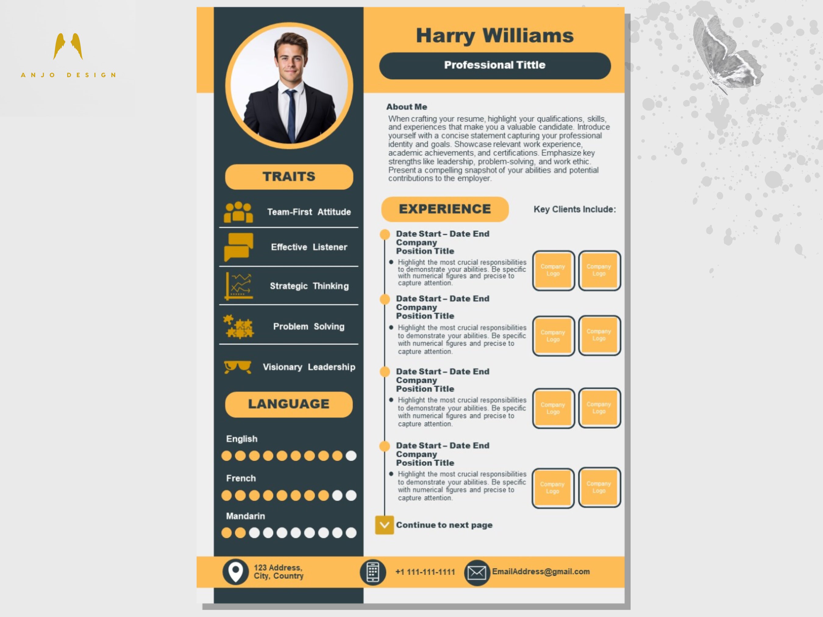 Modern Professional Resume Template With Powerpoint Resume Template ...