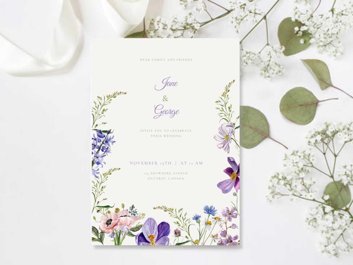 Wedding Invitation Template, Printable Wedding Invitation, Editable We ...