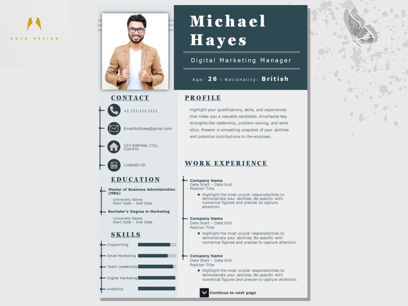 Modern Professional Resume Template With Powerpoint | Resume Template ...