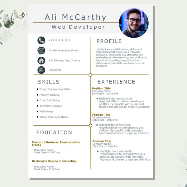 Modern Professional Resume Template With Powerpoint Executive Resume ...