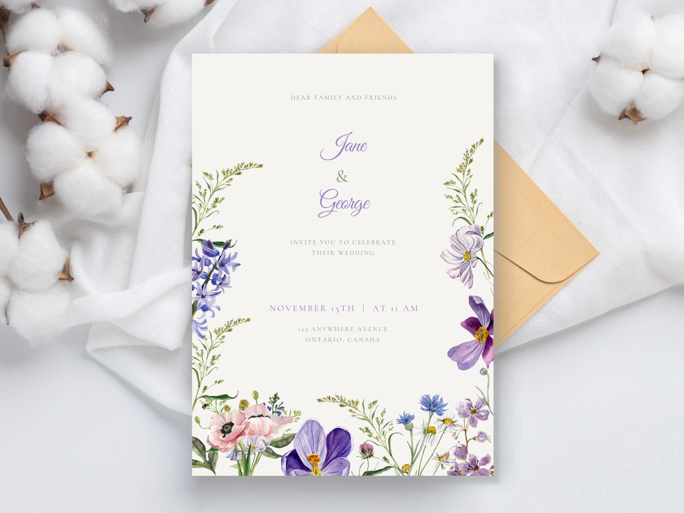 Wedding Invitation Template, Printable Wedding Invitation, Editable We ...