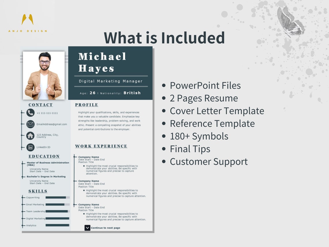 Modern Professional Resume Template With Powerpoint Resume Template ...