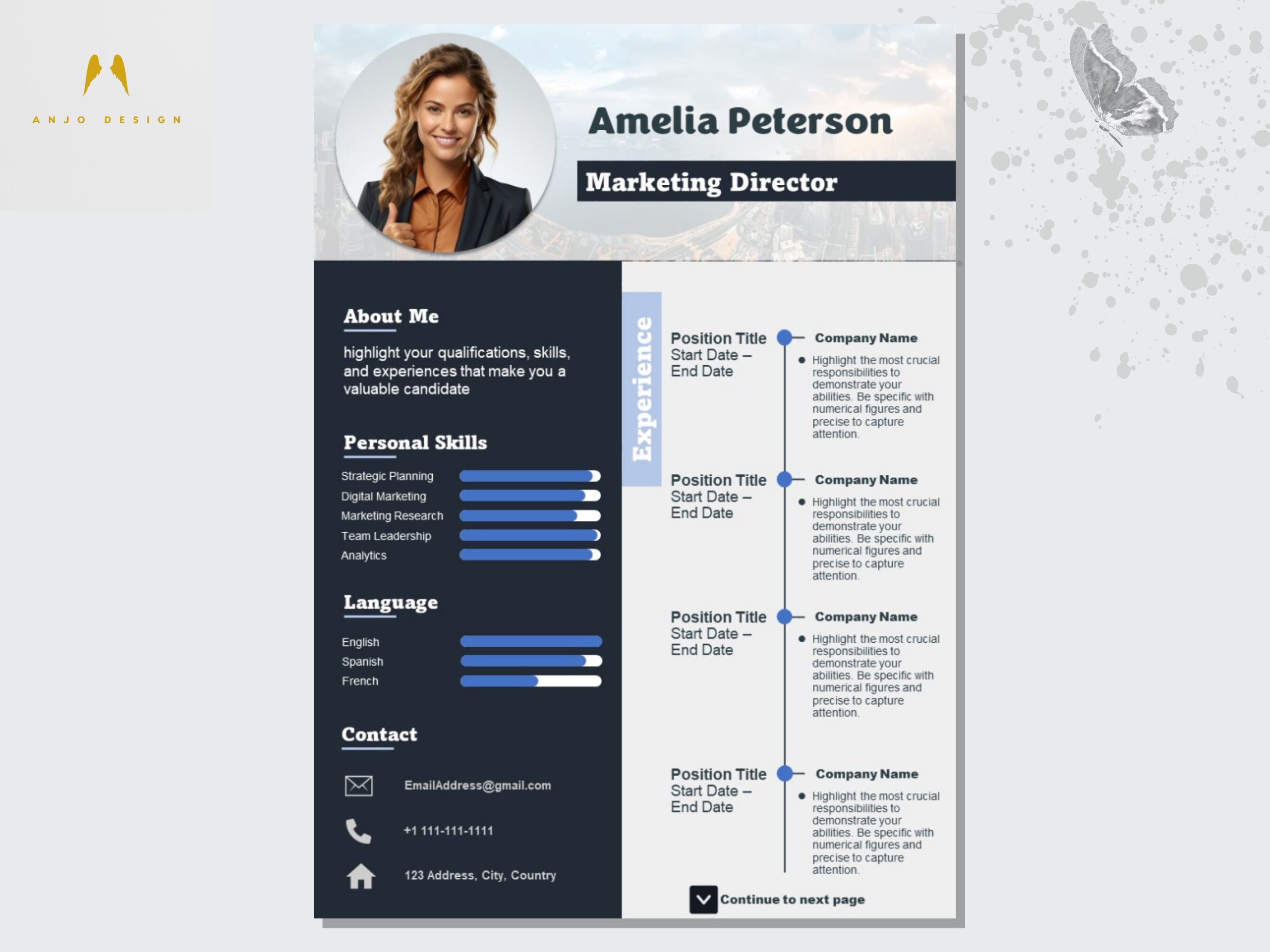 Modern Professional Resume Template With Powerpoint Resume Template ...
