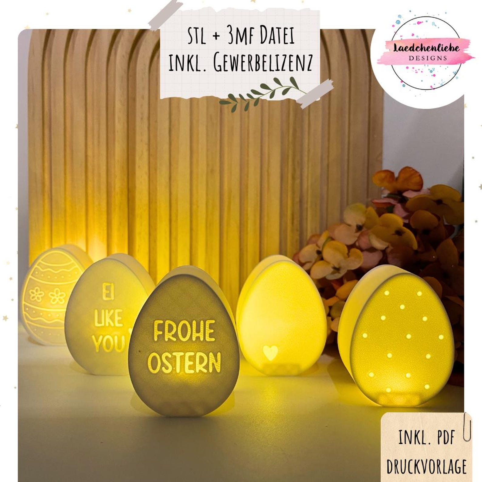 STL + 3MF | Easter Egg Light Boxes 3D Print File | Incl. Commercial ...