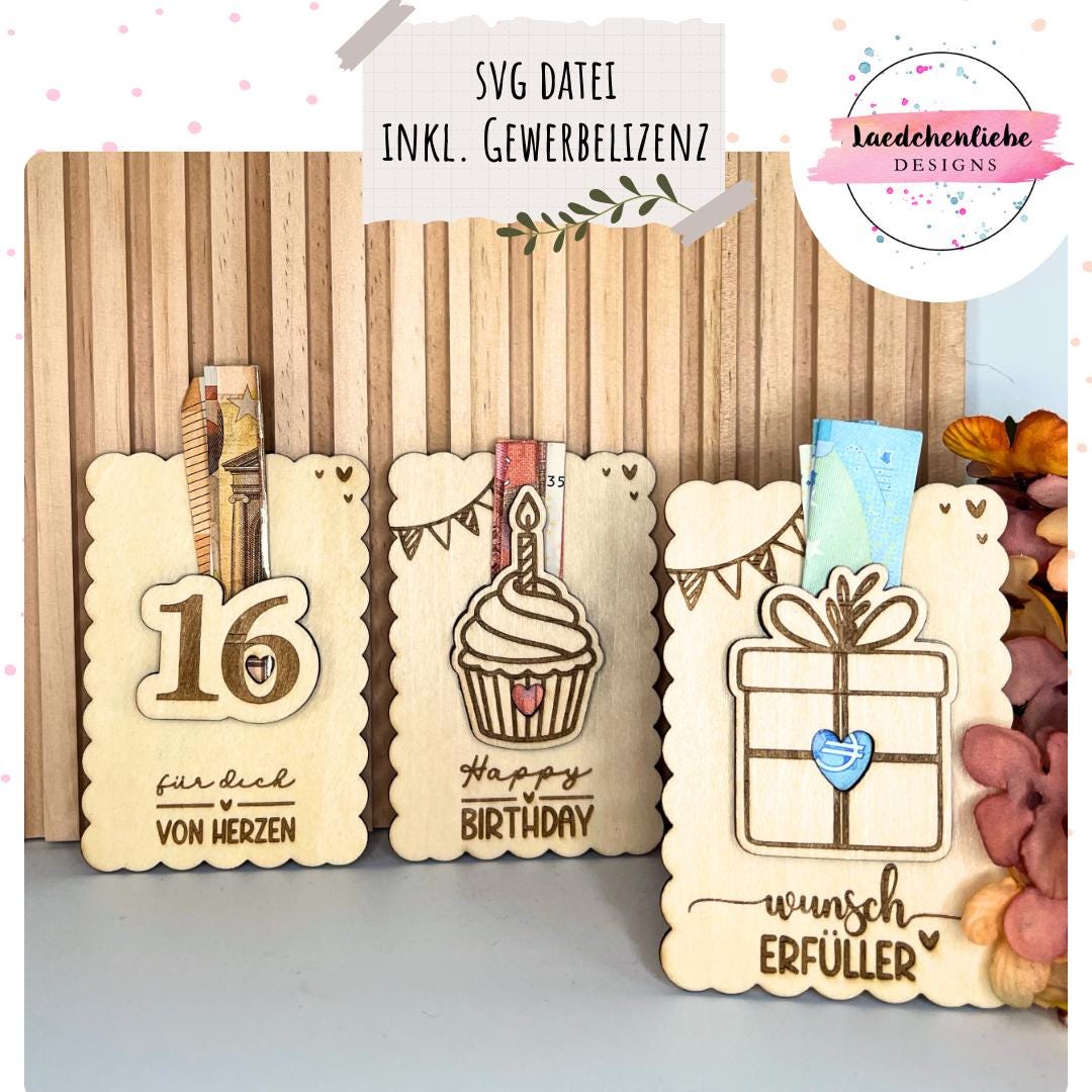SVG Digital File for Birthday Money Gift | Laser File | Includes ...