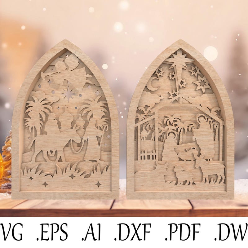 Nativity Card Svg - Etsy