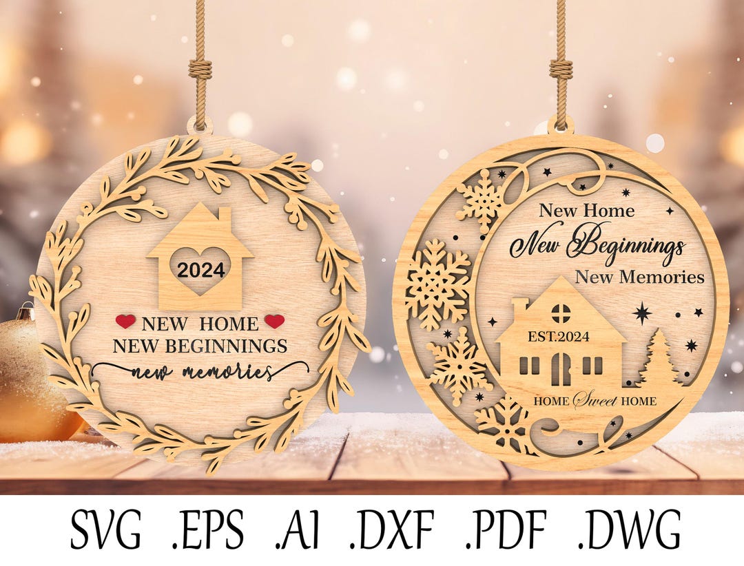 2024 Home Sweet Home Ornament Svg, New Home New Beginnings New Memories Svg, Merry Christmas ...
