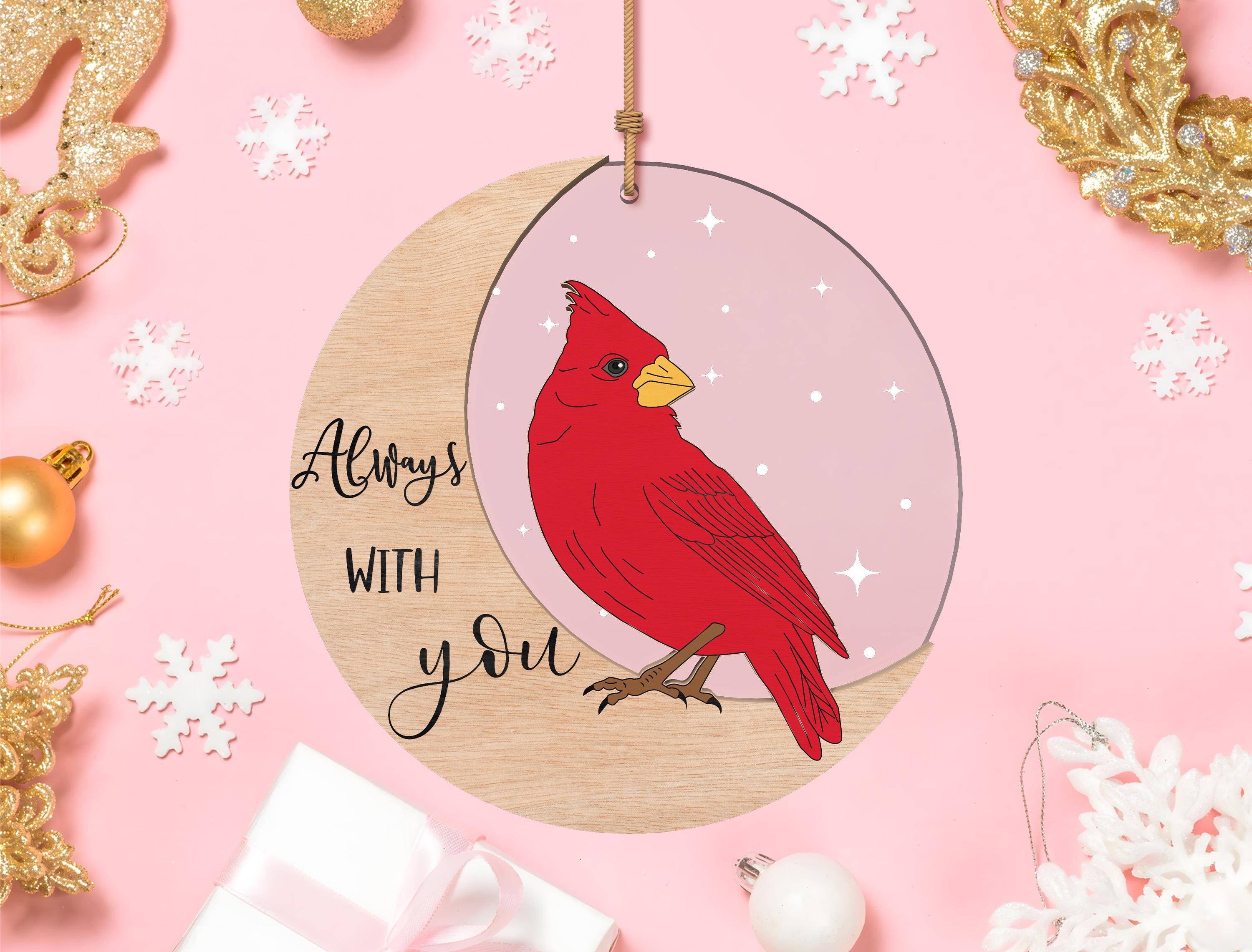 Cardinal Memorial Ornament Svg,memorial Christmas Ornament Laser Cut ...