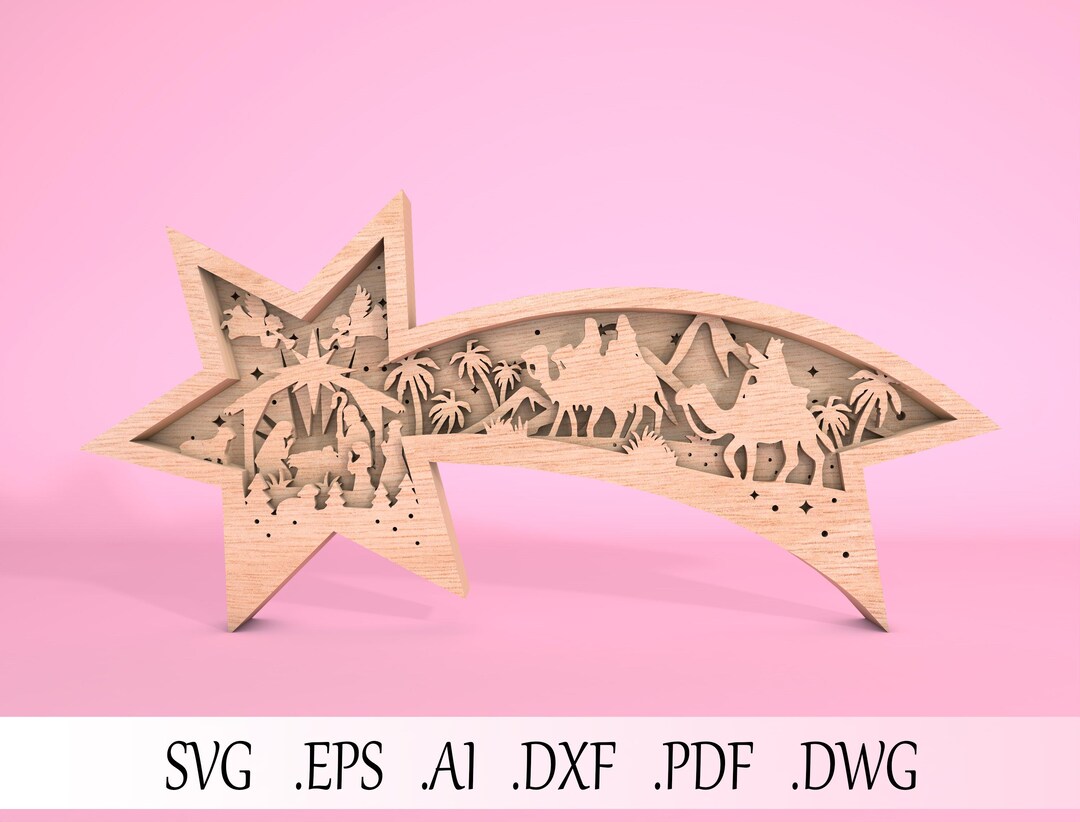 Nativity Scene Layered Wooden Svg,nativity 3D Multilayer Standing Cut ...
