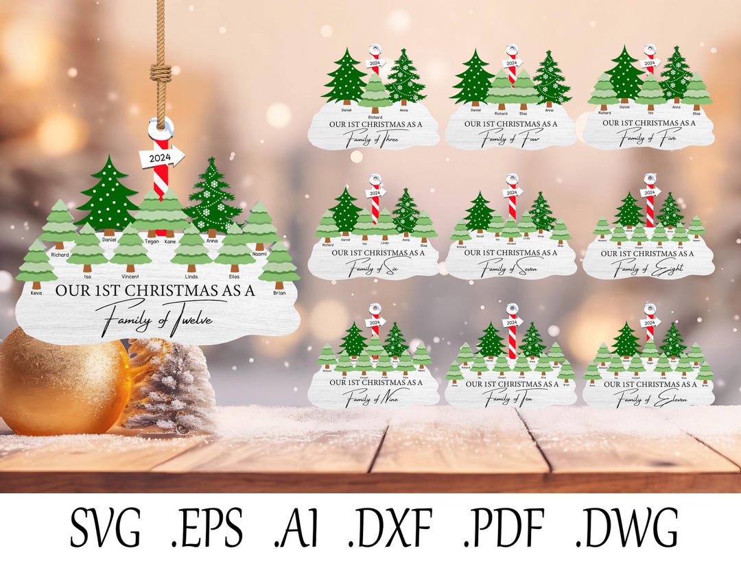 Personalized Christmas Tree Ornament Svg ,2024 Family Christmas ...