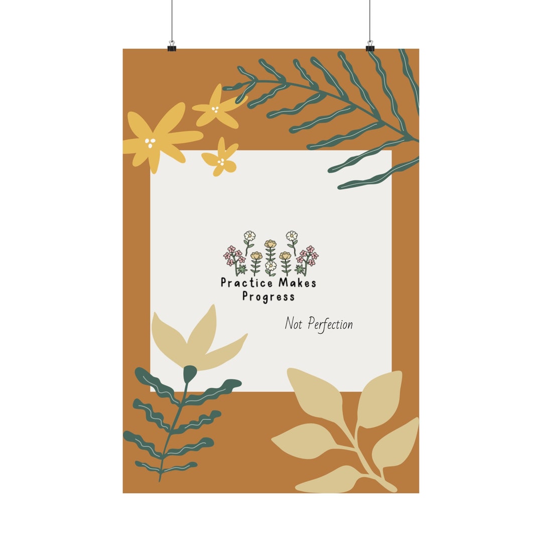 Poster Practice Makes Progress Boho - Etsy
