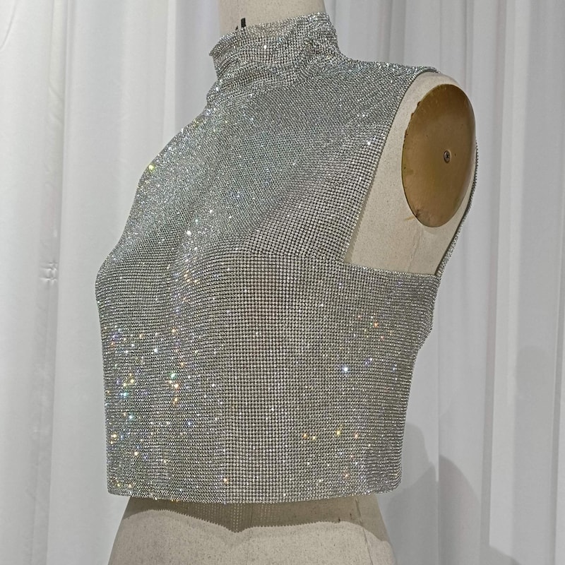 Rhinestone Crop Top - Etsy