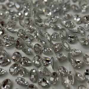 Crystal Tulle Fabric: Luxury Glass Diamond Embellished Bridal Gown ...
