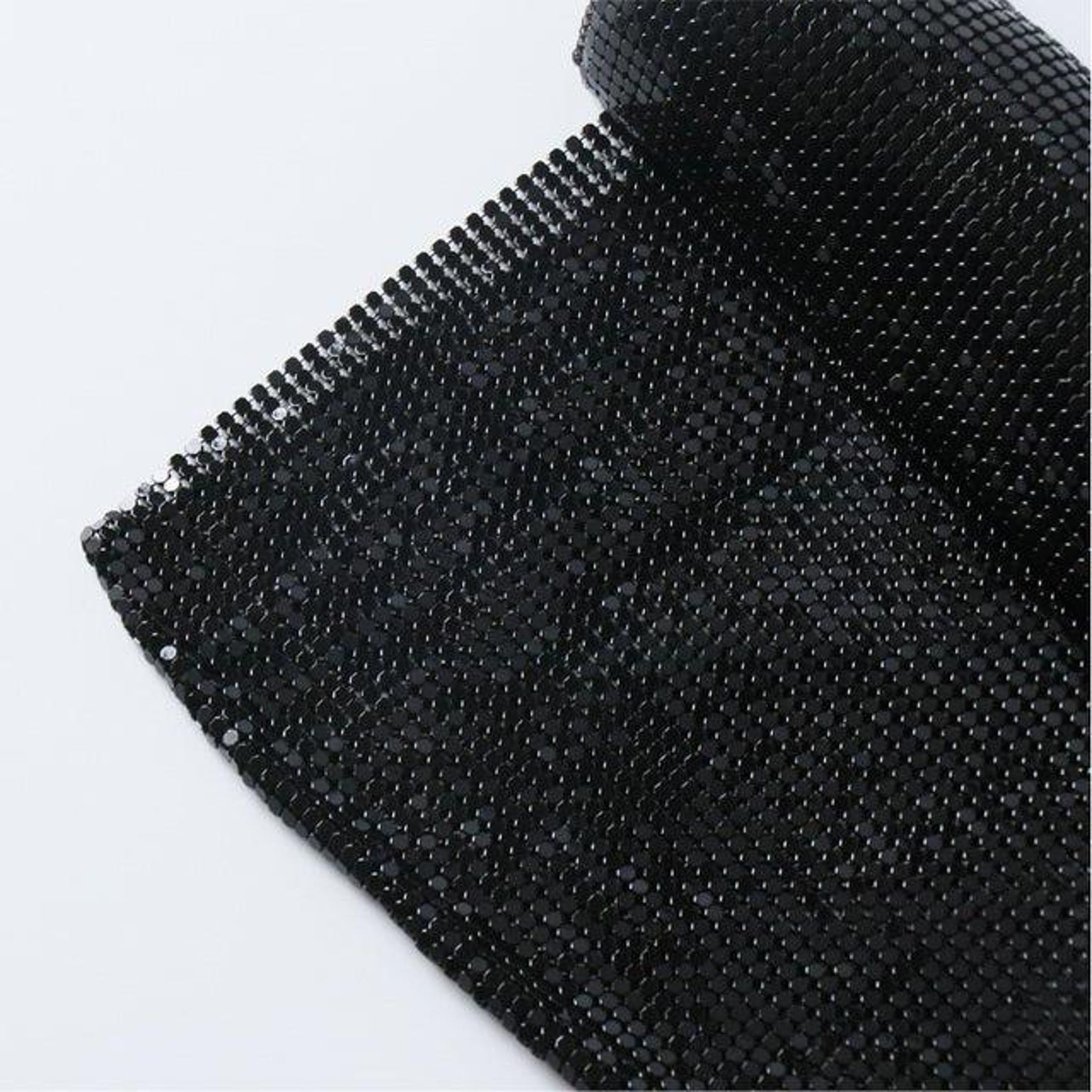 Black Aluminum Metal Mesh Fabric - Durable Chainmail-style Mesh ...