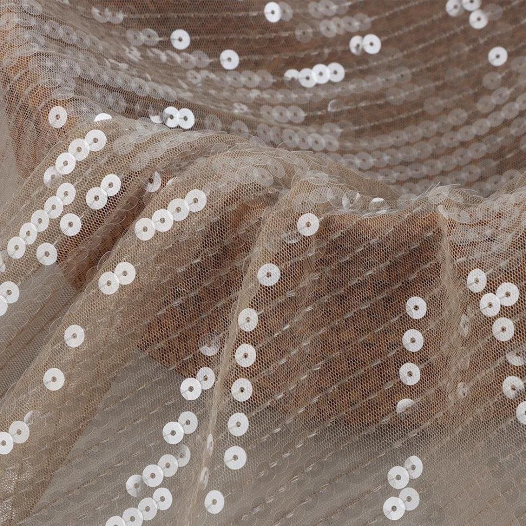 Transparent Beige Round Sequin Fabric - Etsy
