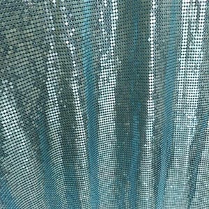 Light Blue Metal Mesh Chainmail Fabric - High-quality Aluminum Mesh ...