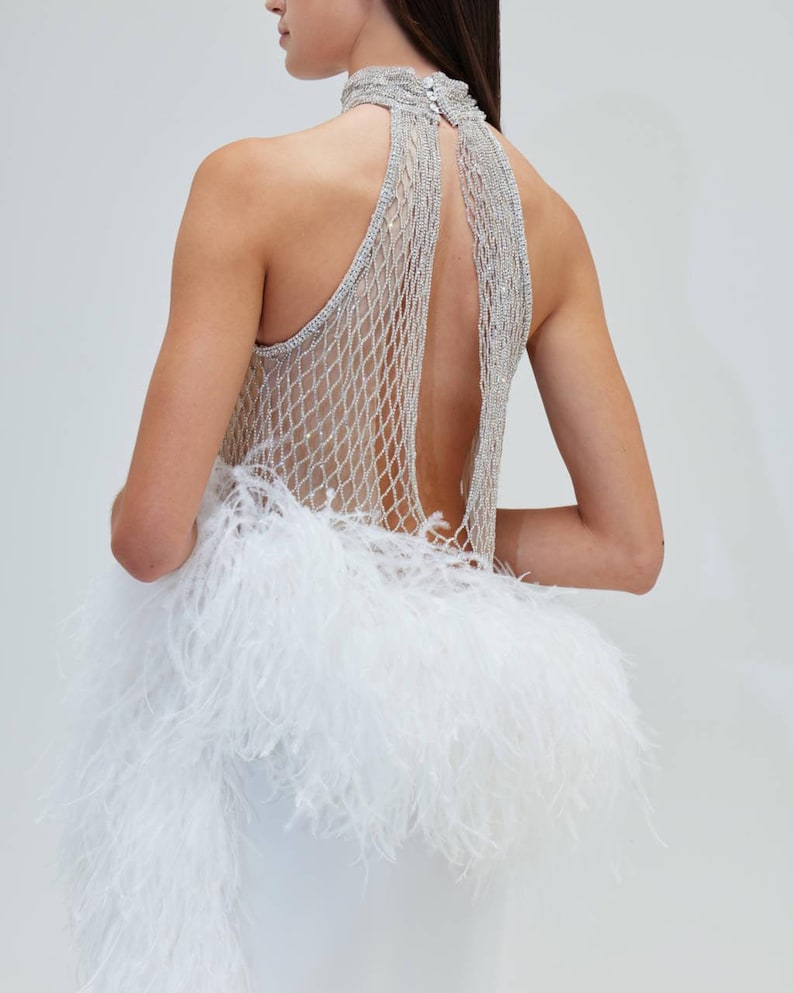 Hand-beaded Crystal Lattice Fabric: Couture Bridal Gown Embellishment ...