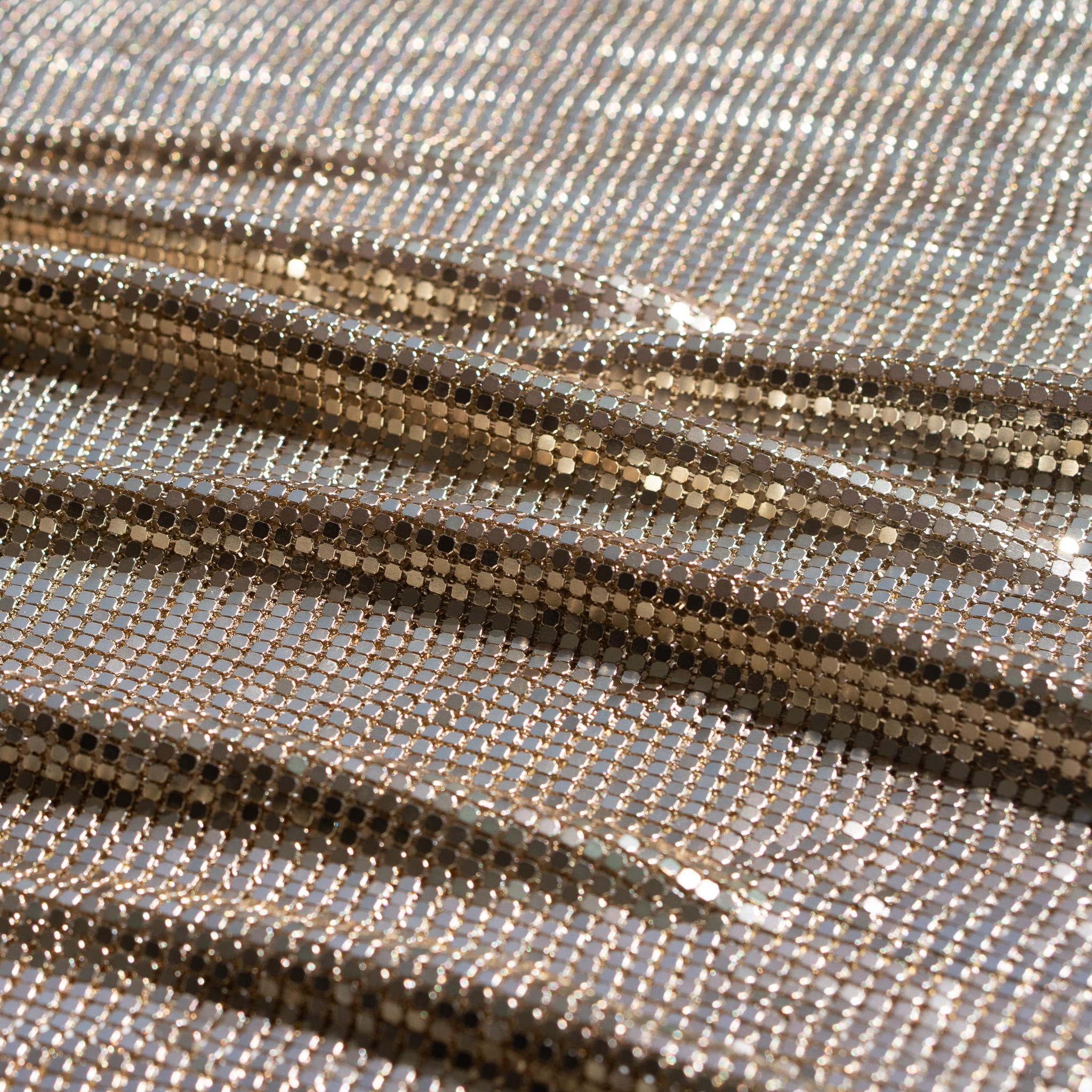 Light Gold Metal Mesh Chainmail Fabric – Aluminum Chainmail for Dresses ...