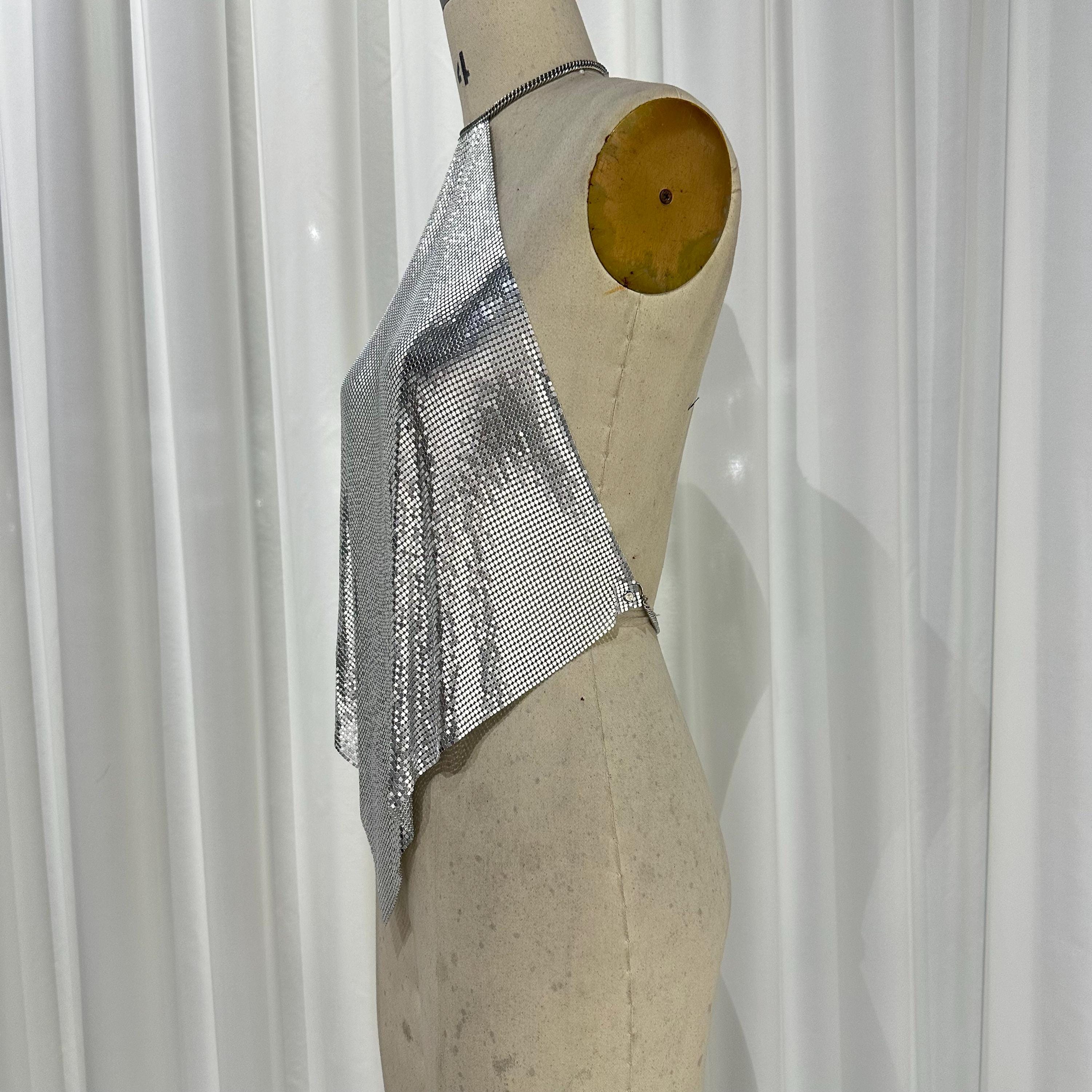 Silver Aluminum Metal Mesh Top | Chainmail Evening Wear - Etsy