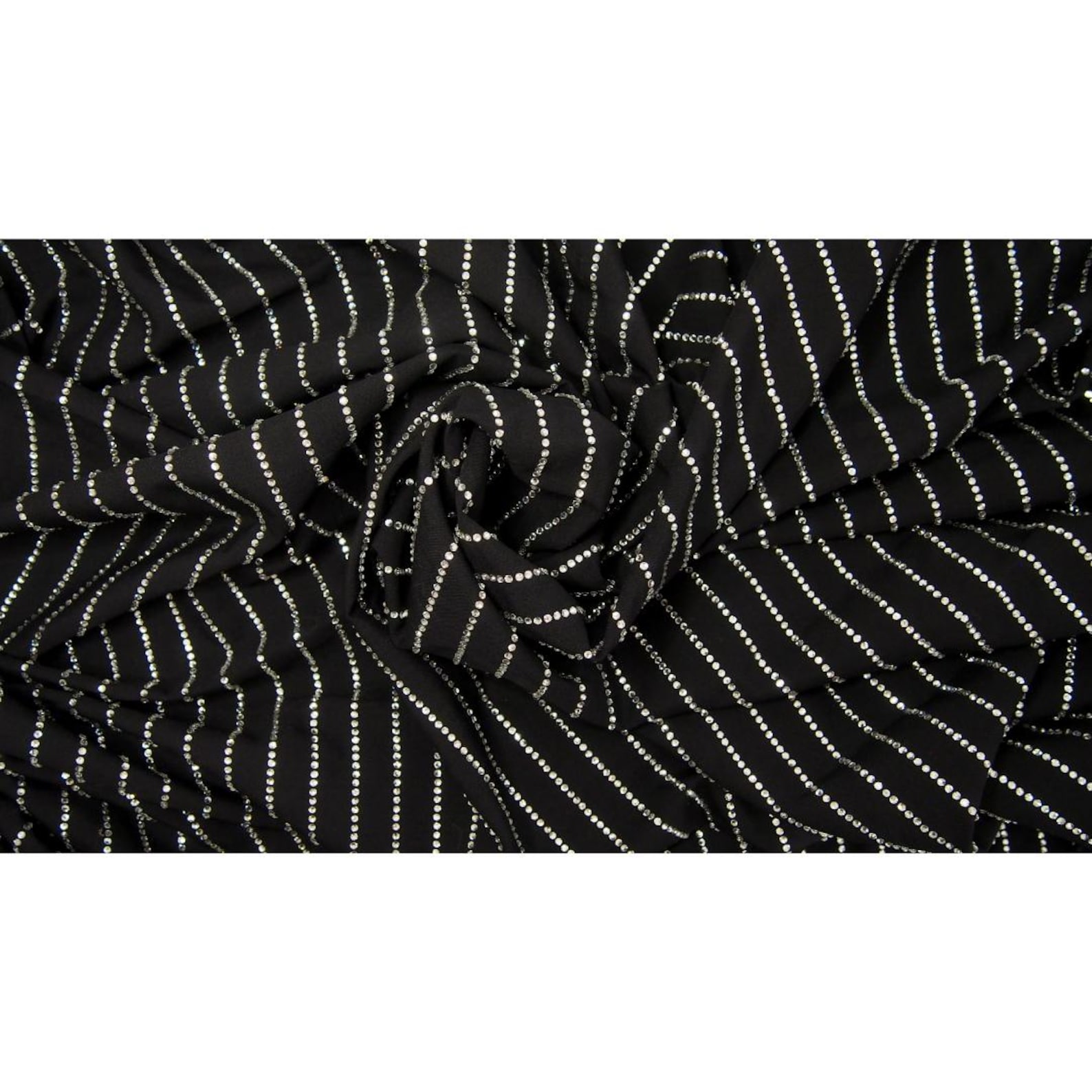 Crystal Embellished Black Pinstripe Fashion Luxury Crystal Fabric - Etsy