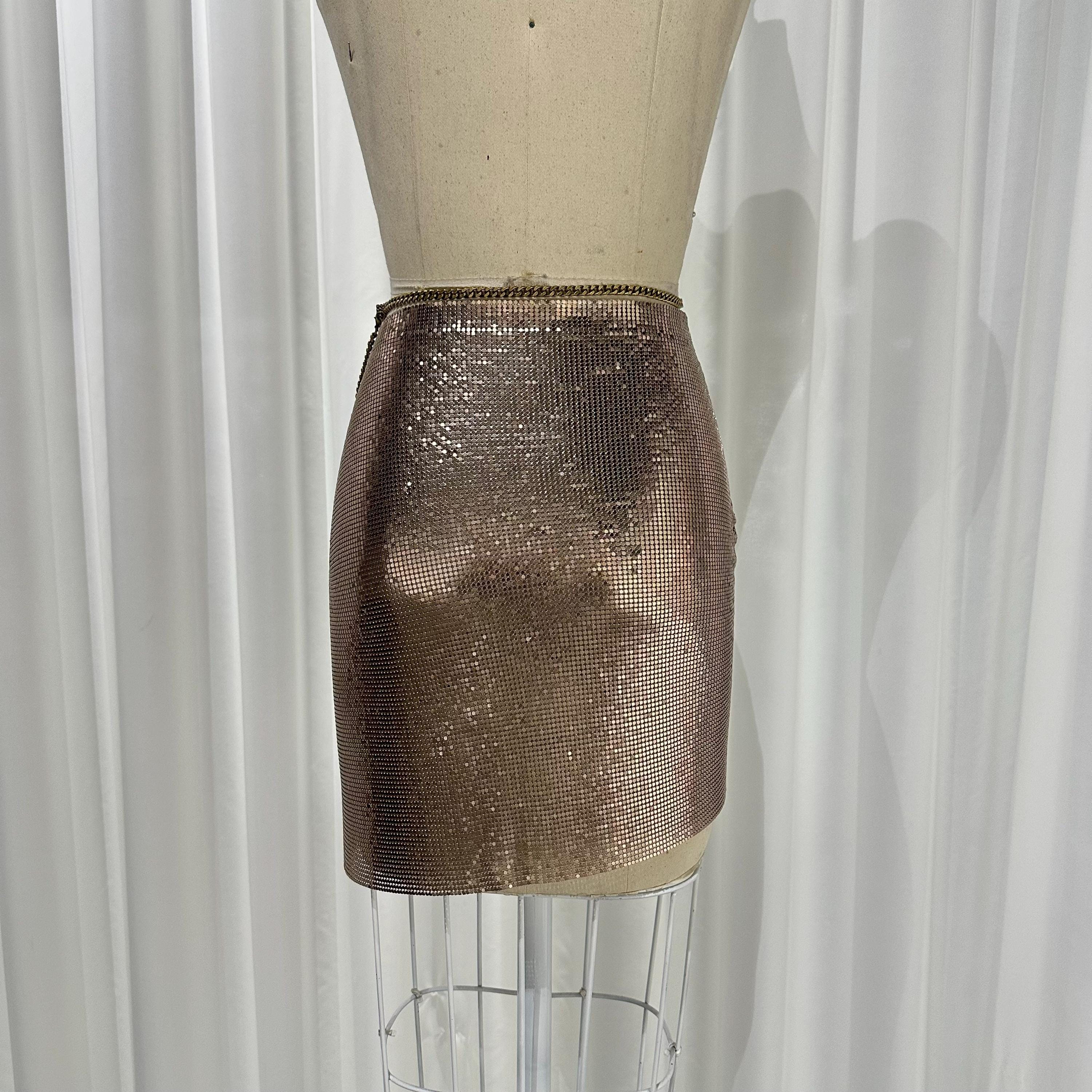 Bronze Metal Mesh Chainmail Mini Skirt | Stylish Chain Wrap Closure ...
