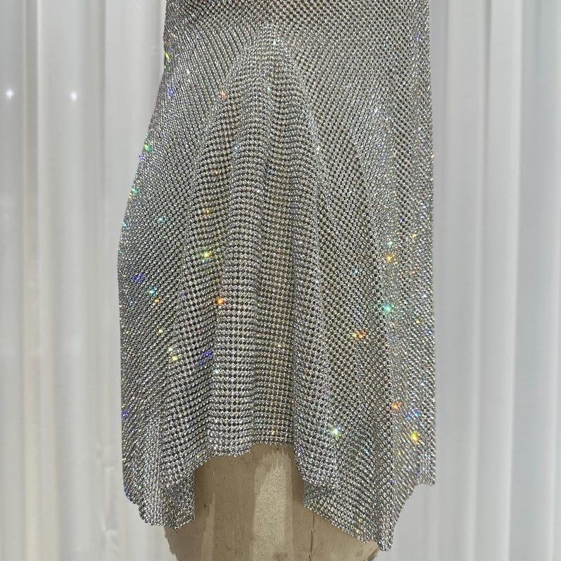 Handmade Rhinestone Mini Dress – Open-back Crystal Mesh Party Dress - Etsy