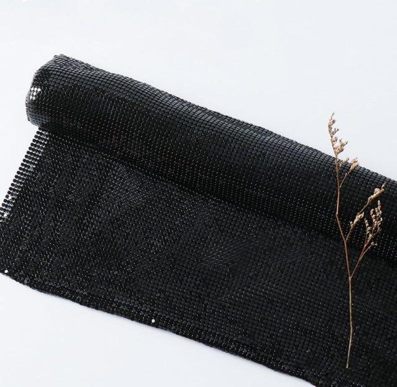 Black Aluminum Metal Mesh Fabric - Durable Chainmail-style Mesh ...