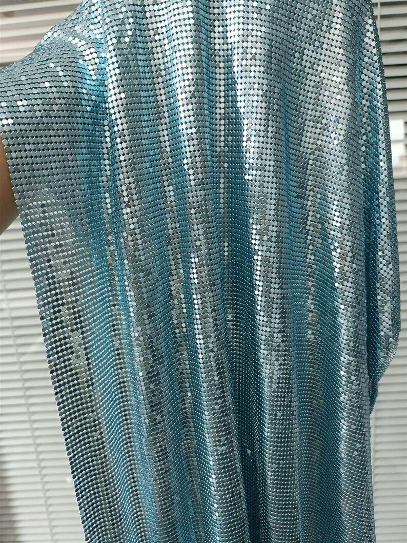 Light Blue Metal Mesh Chainmail Fabric - High-quality Aluminum Mesh ...