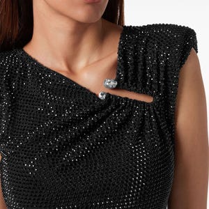 Luxury Black Lycra With Jet Crystals – Embellished Stretch Crystal ...