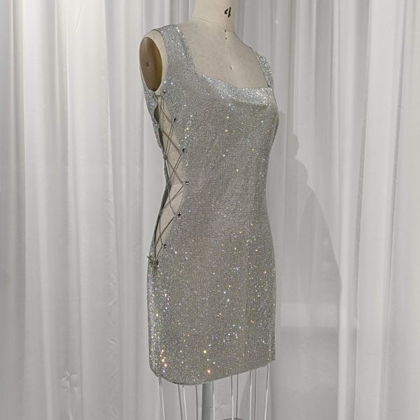 Mesh Rhinestone Dress - Etsy