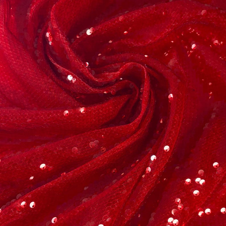 Crimson Red Sequin Fabric - 5mm Polyester Sequin Textile - Etsy