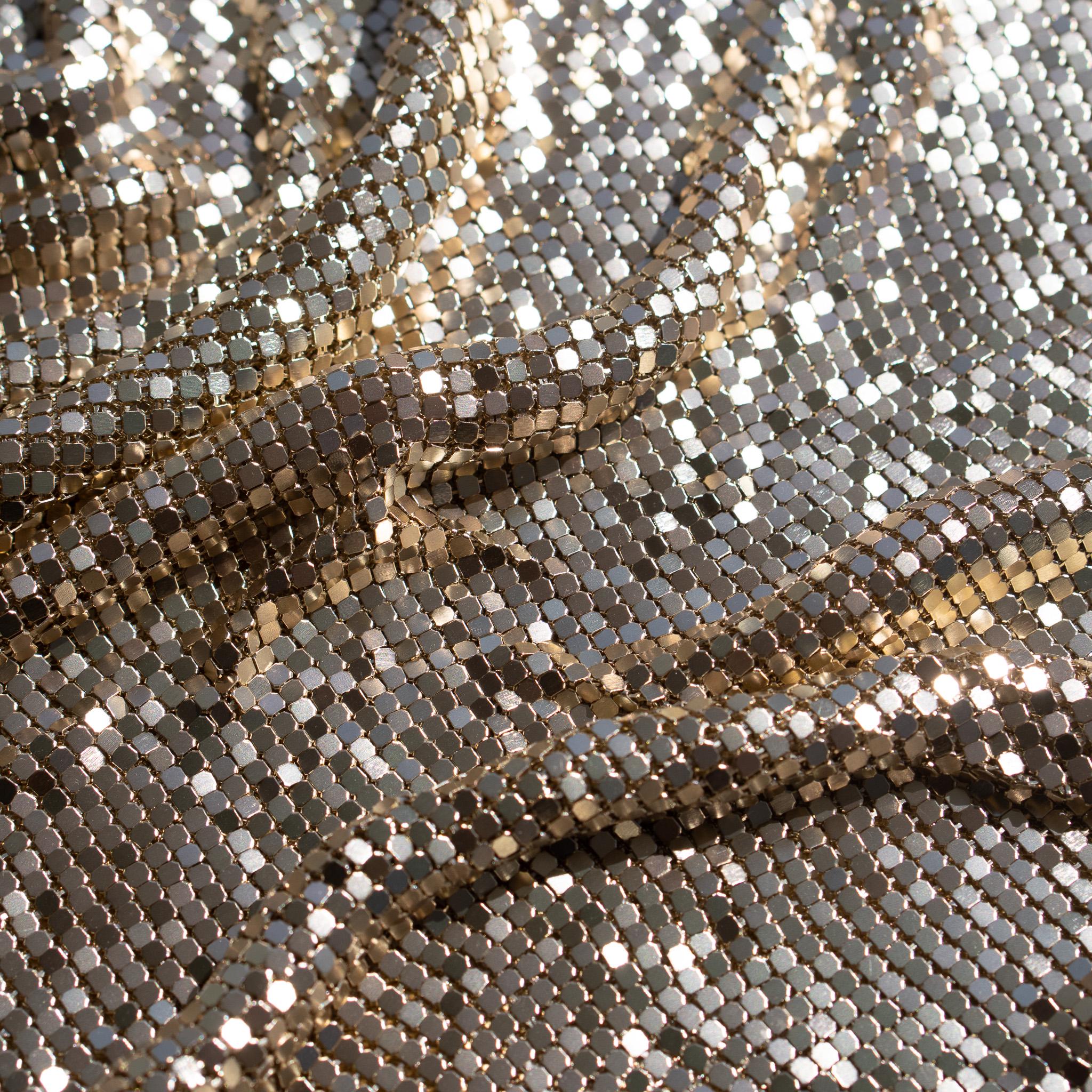 Light Gold Metal Mesh Chainmail Fabric – Aluminum Chainmail for Dresses ...