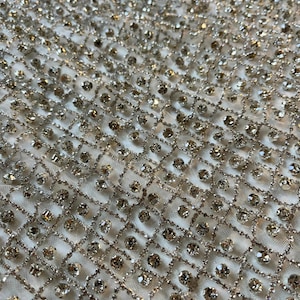 Hand-beaded Crystal Mesh Fabric by Yard - 100% Glass Stones ...