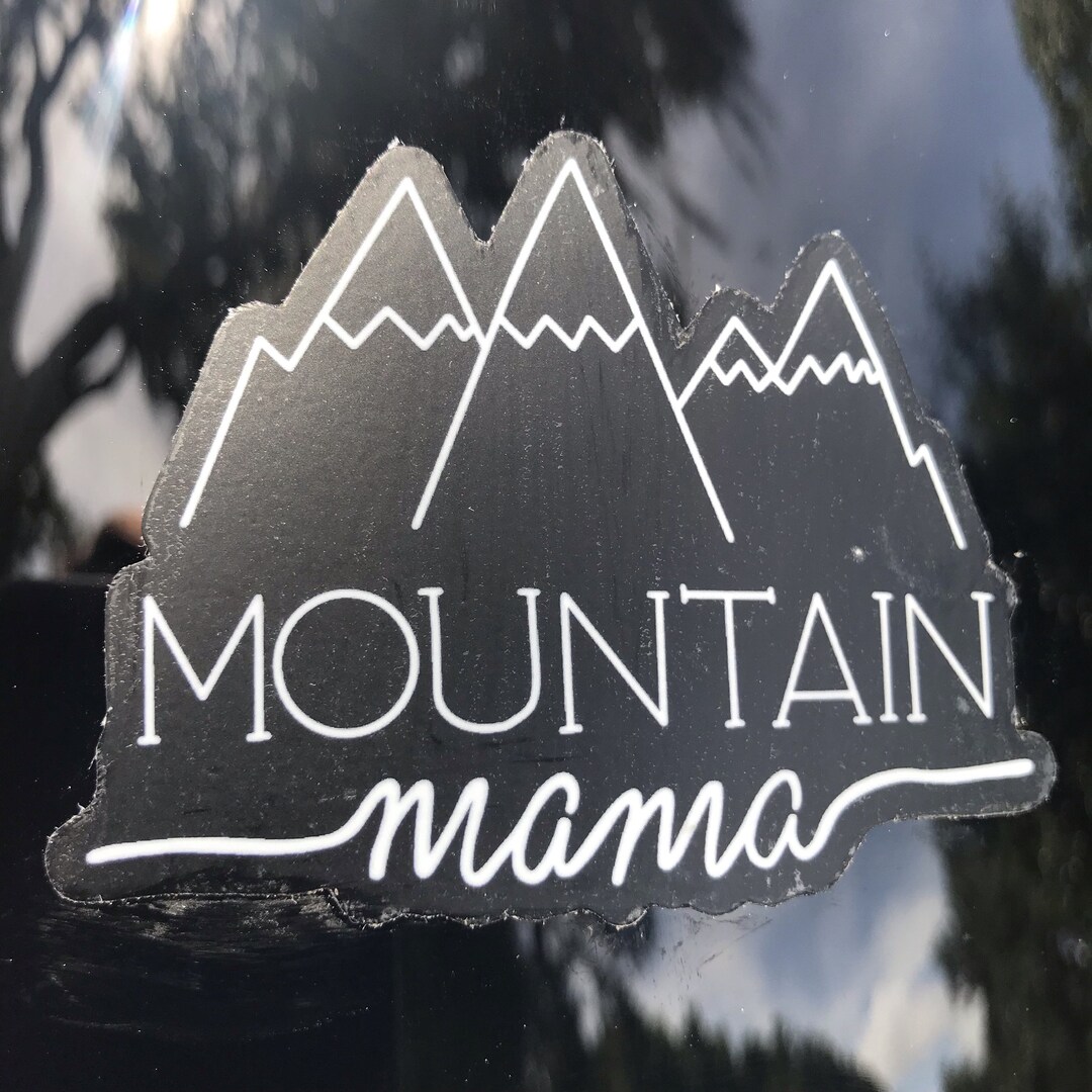 Mountain Mama Clear Sticker With White Details Hand Drawn Mountains ...