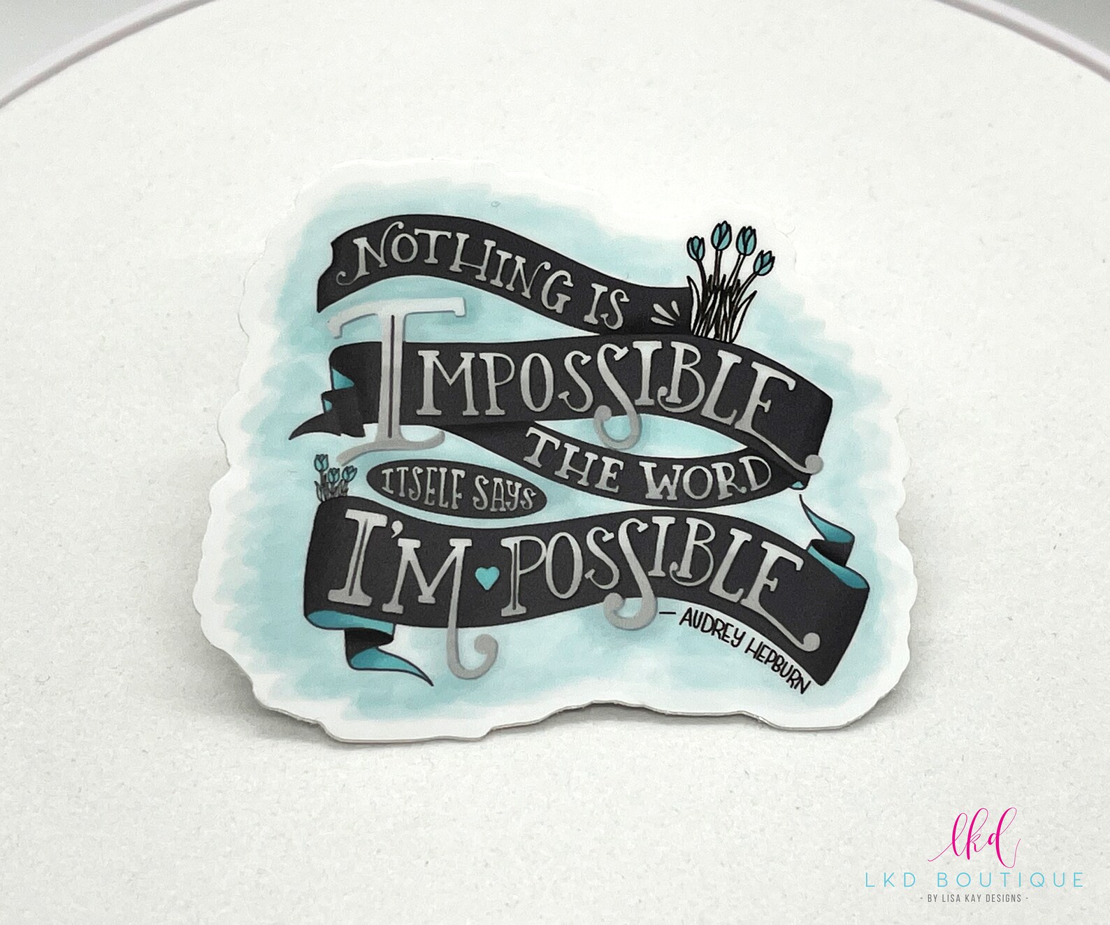 Nothing is Impossible Audrey Hepburn Sticker Waterproof and - Etsy