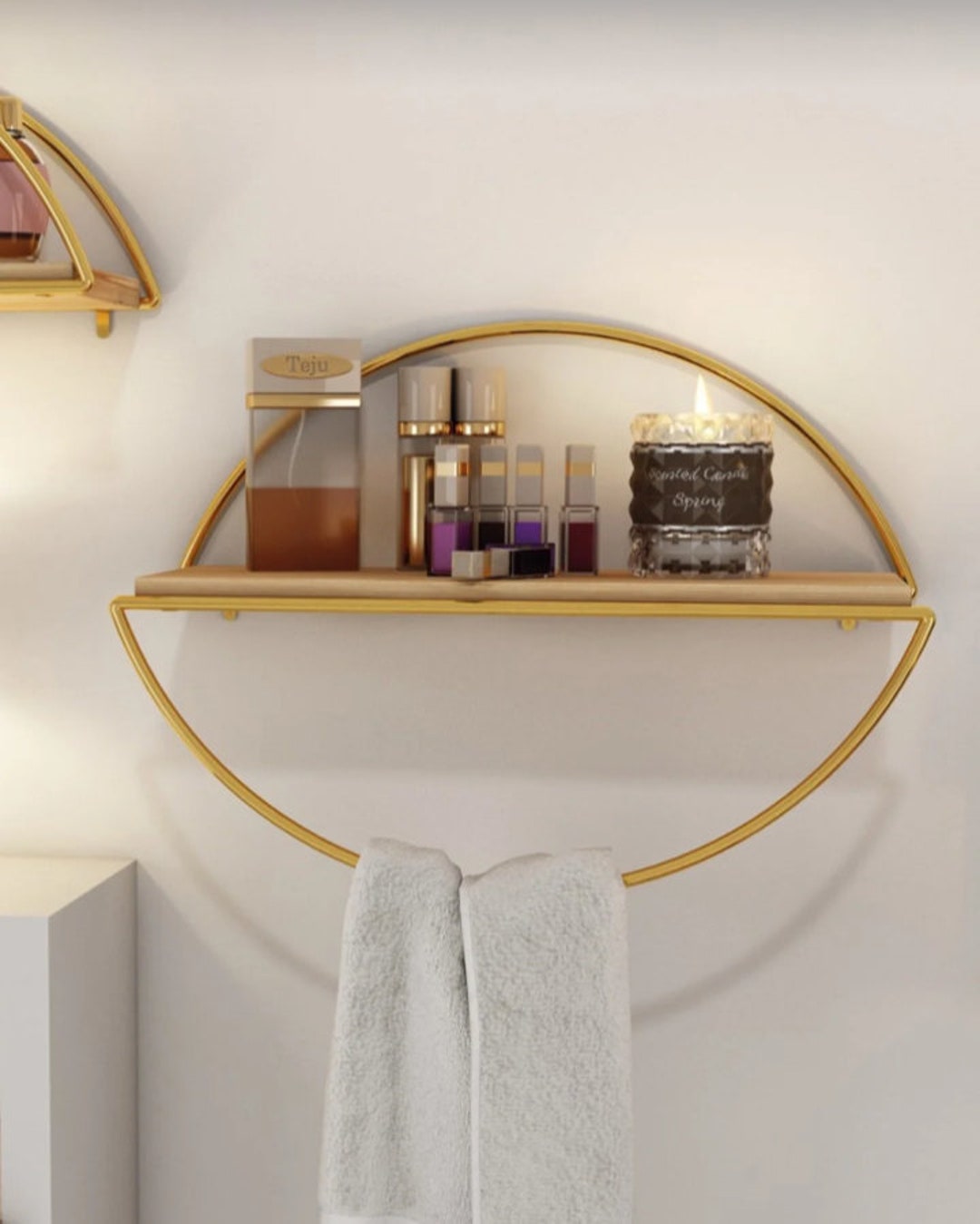 Decorative Gold Color Wall Shelf, Multi-purpose Decorative Wall Shelf ...