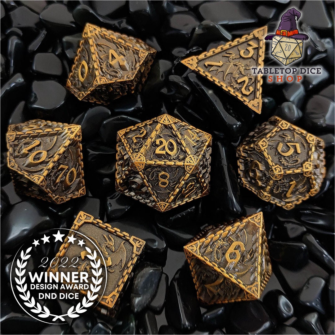 Metal Dragon DND Dice Set Sharp Edge DND Dice Gift Ancient Demon's Dice ...
