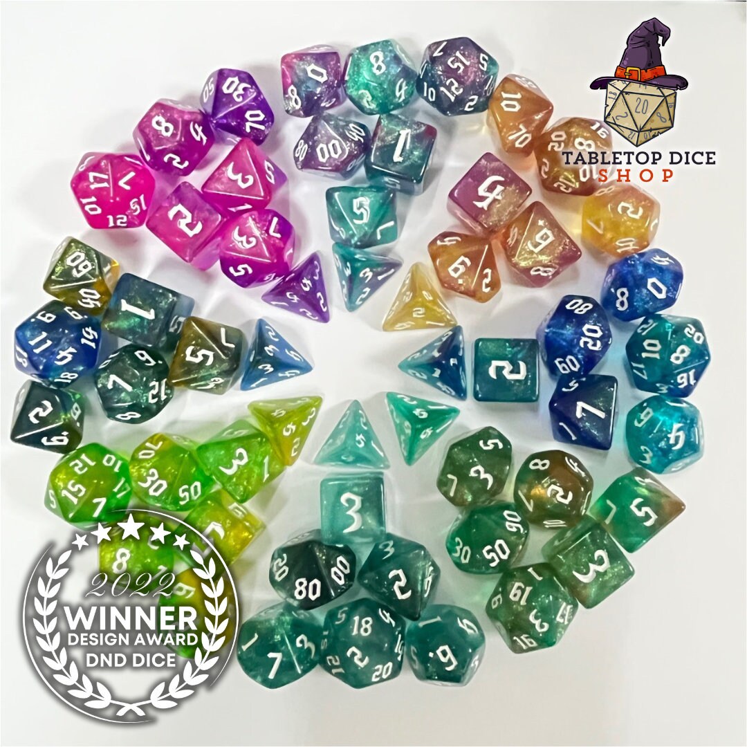 Mini DND Dice Set Multi Color DND Dices Sharp Edge Dice D&D Polyhedral ...