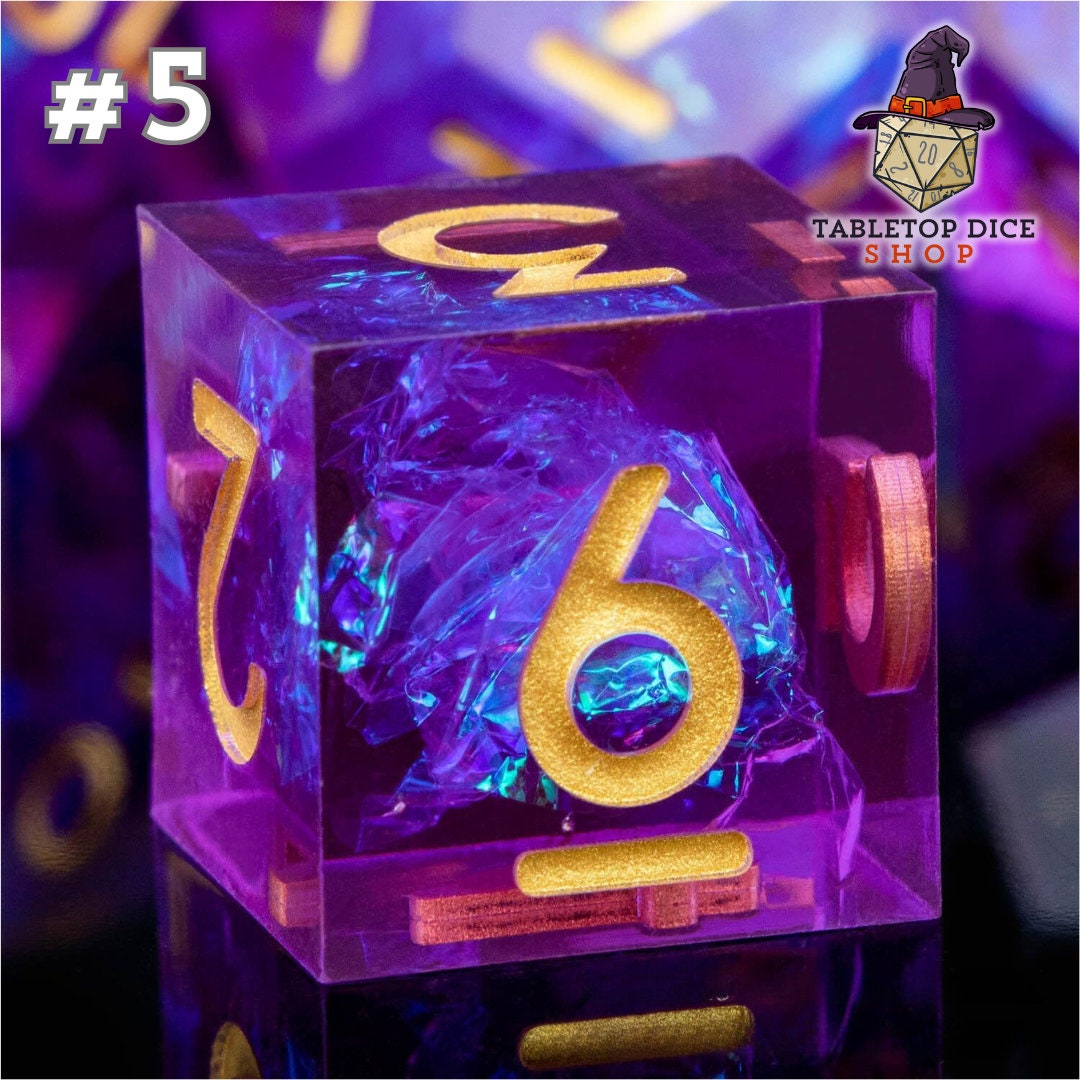 Colorful Magic Crystal DND Dice Set Gift Sharp Edge D&D Dice Chameleon ...